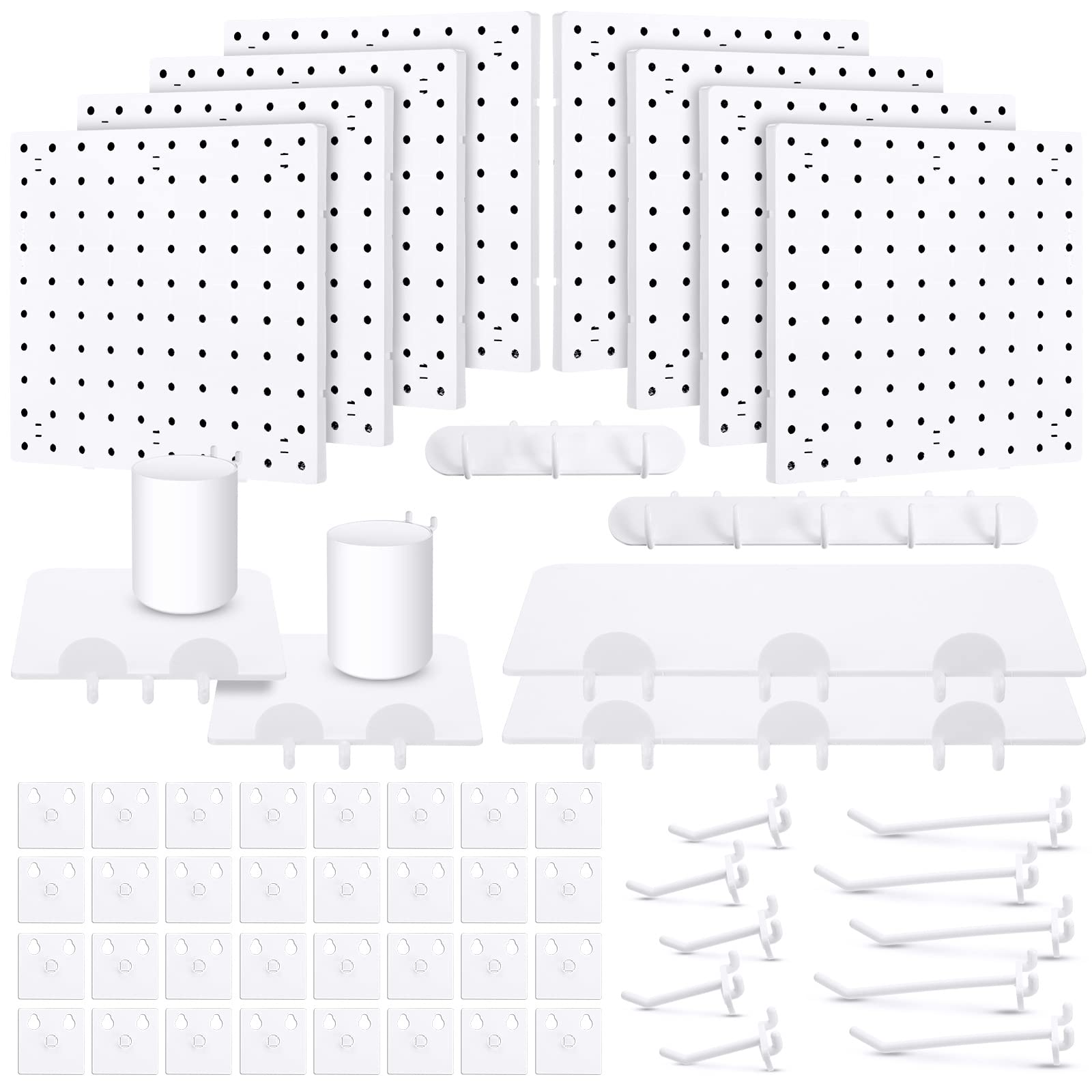 Mua 58 Pieces Pegboard Organizer Kits Pegboard Wall Panel Plastic ...