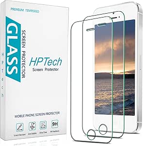 Amazon.com: 2-Pack HPTech Tempered Glass For Apple iPhone SE 2016, iPhone 5S, iPhone 5, iPhone ...