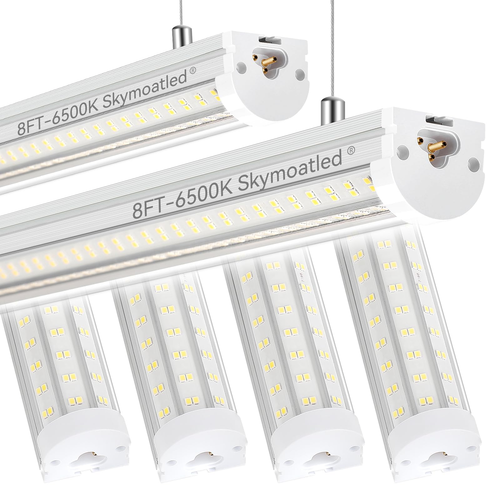 Skymoatled T12 8FT LED Shop Lights Garage Lights,130W 6500K 20800LM ...