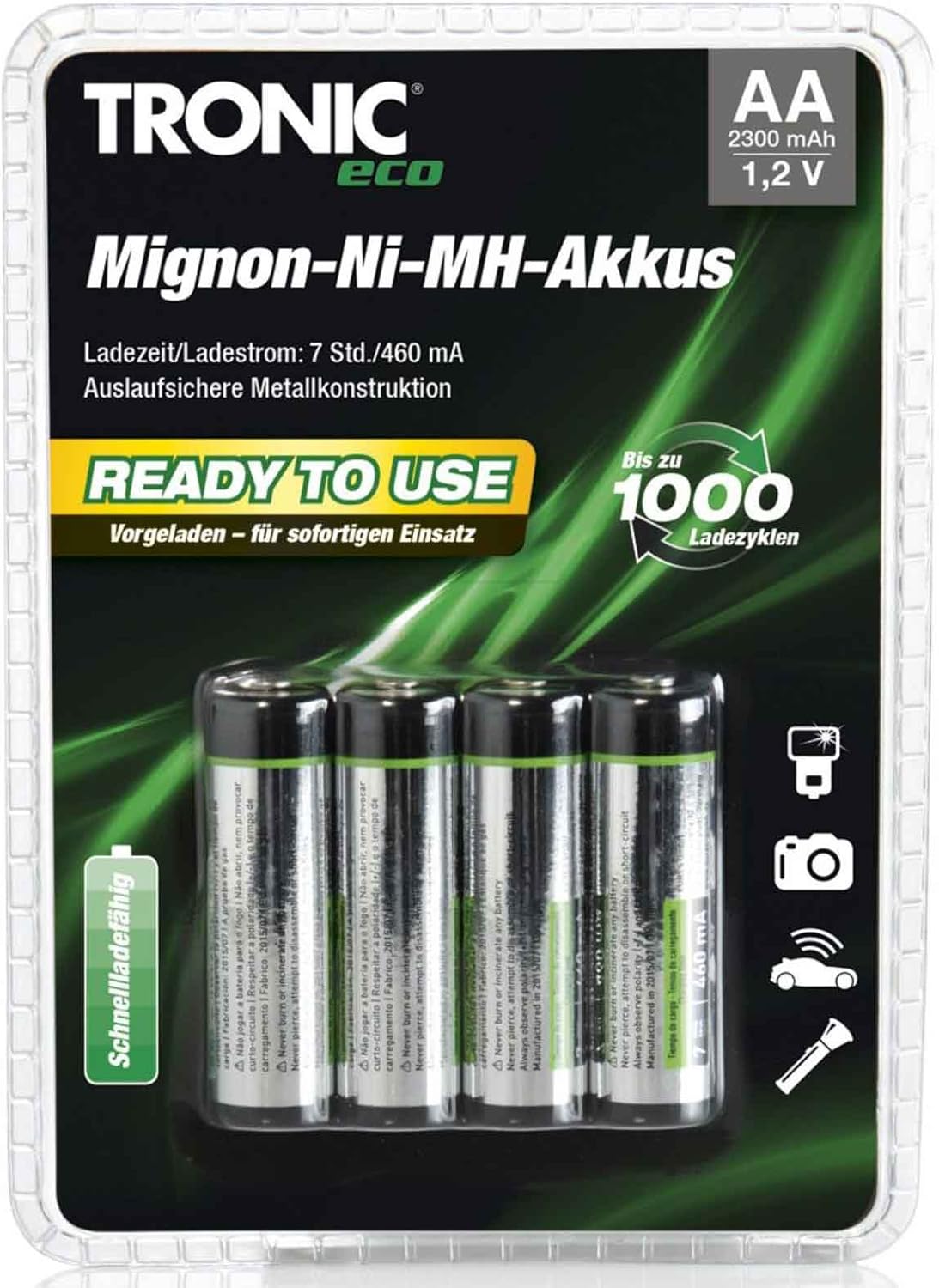 Tronic® Eco Baterías AA Micro 2300 mAh – -Batería recargable: Amazon.es ...