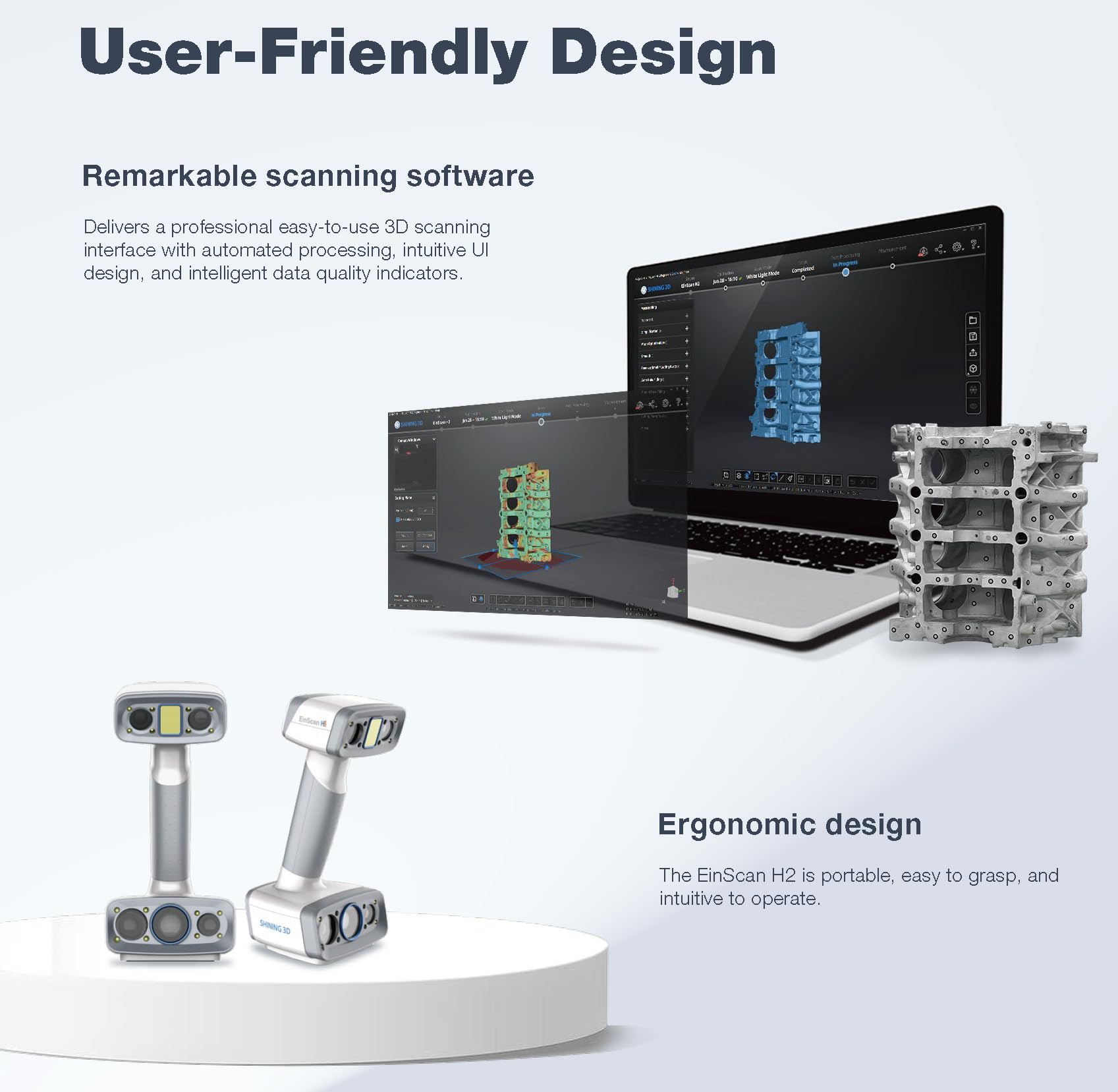 Mua EinScan H2 Scanner Handheld-3D Scanner Pro, Color 3D Scanner for 3D ...