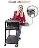 Line Leader Plastic AV Cart with Keyboard Tray, Mobile Workstation with ...