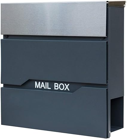 Modern Briefkasten Anthrazit mit Zeitungsfach Groß Postkasten Post ...