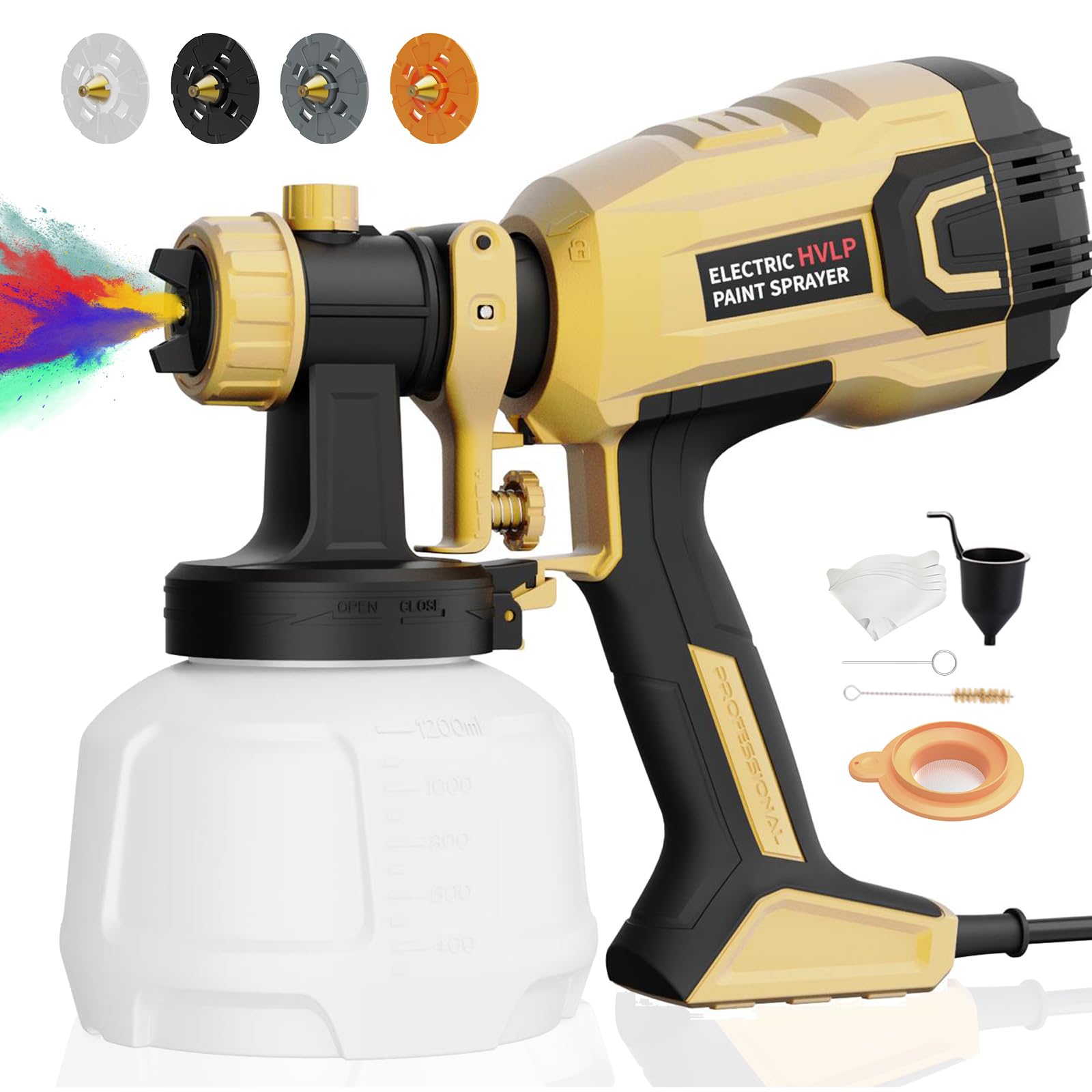Paint Sprayer 700W HVLP High Power Electric Spray Paint Gun with ...