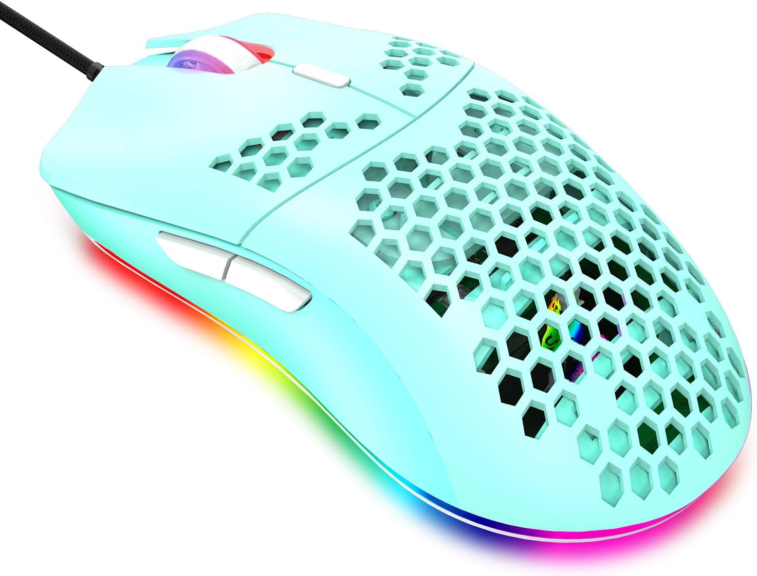 Wired Lightweight Gaming Mouse, 6 RGB Backlit Mouse with 7 Buttons ...