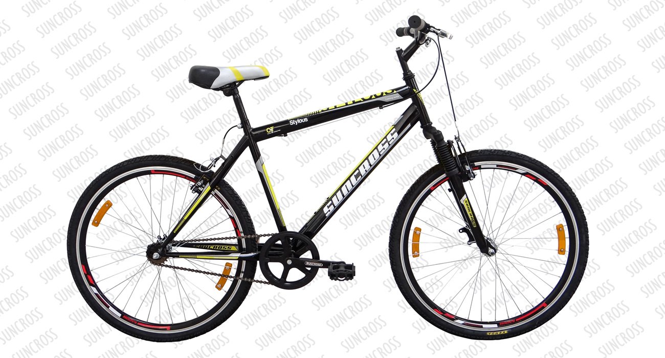Buy Suncross Stylous Bicycle, 18.5 IN (Black White Yellow, Blue White ...