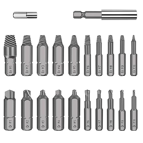 22Pcs Damaged Screw Extractor Set - Stripped Screw Remover Tools for ...