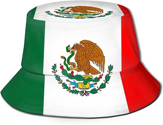 TGUBJGV Bucket Hat Mexican Flag Unisex Trendy Beach Sun Hat Travel ...
