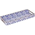 Amazon.com: MAONAME Blue Decorative Tray, Plastic Serving Tray with ...