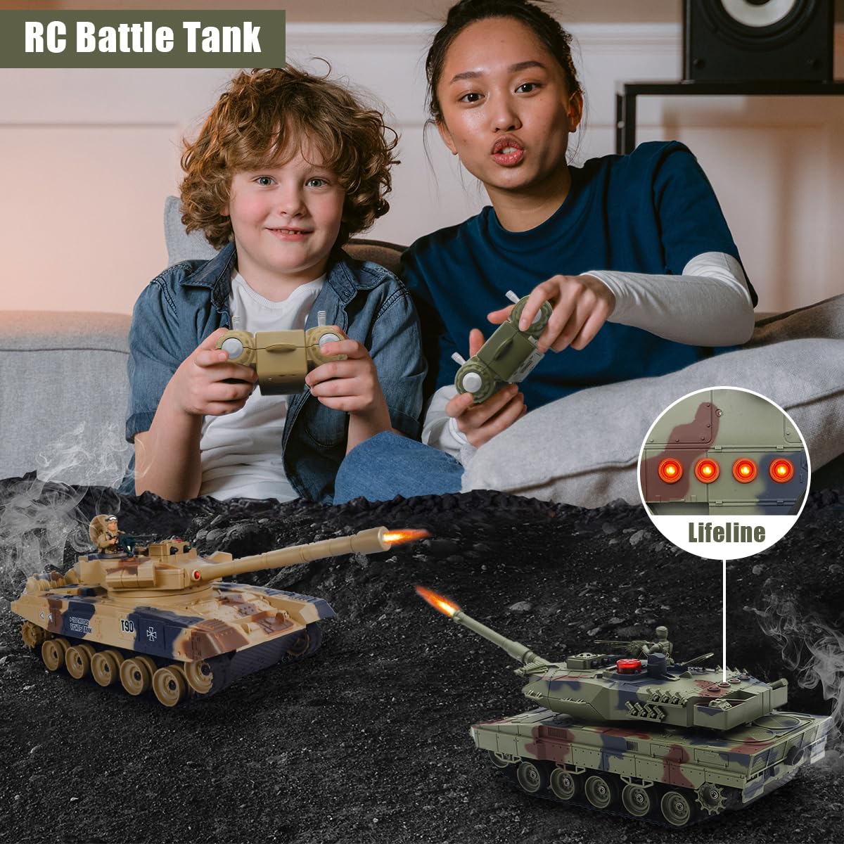 Mua Fistone 1/24 Scale RC Battle Tank Set - Remote Control T90 ...