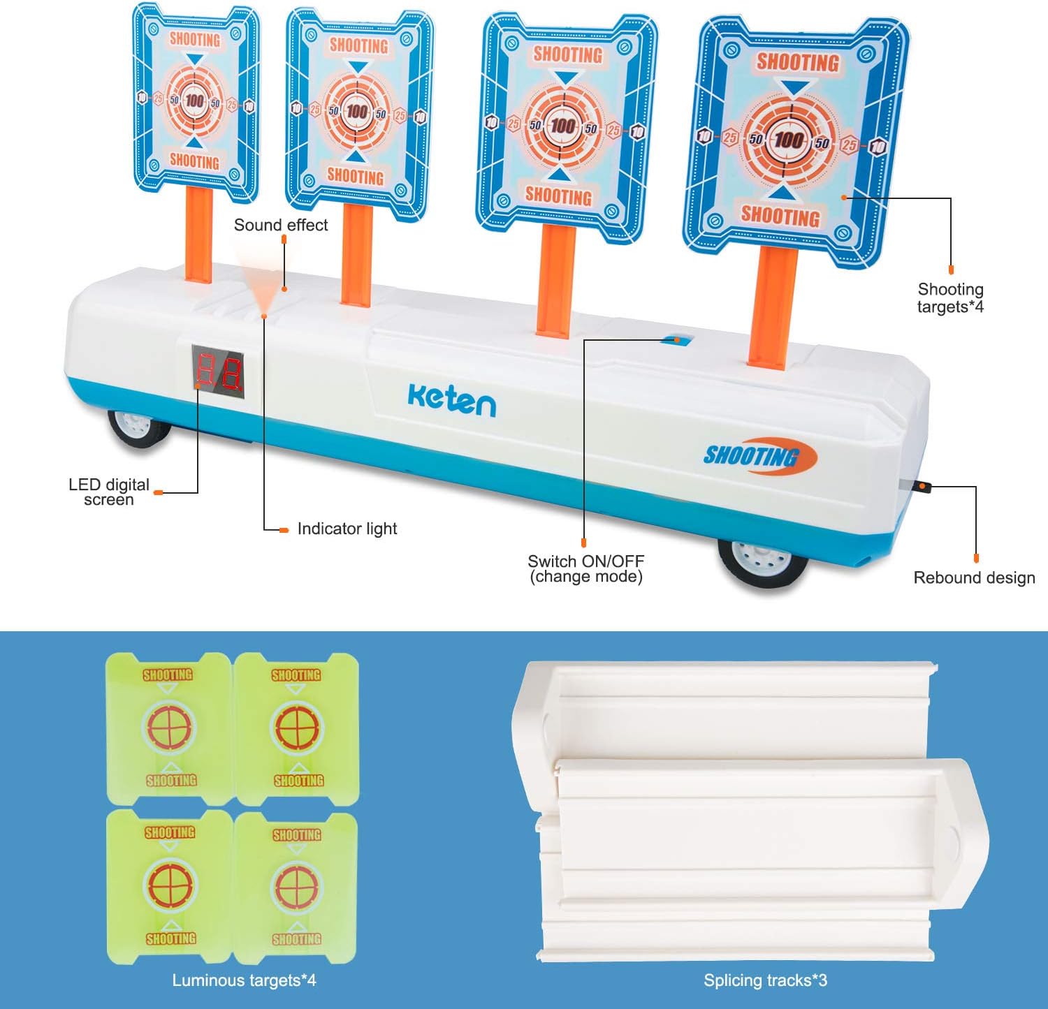 Keten 2020 Newest Electronic Digital Moving Target for Nerf Gun, Auto ...