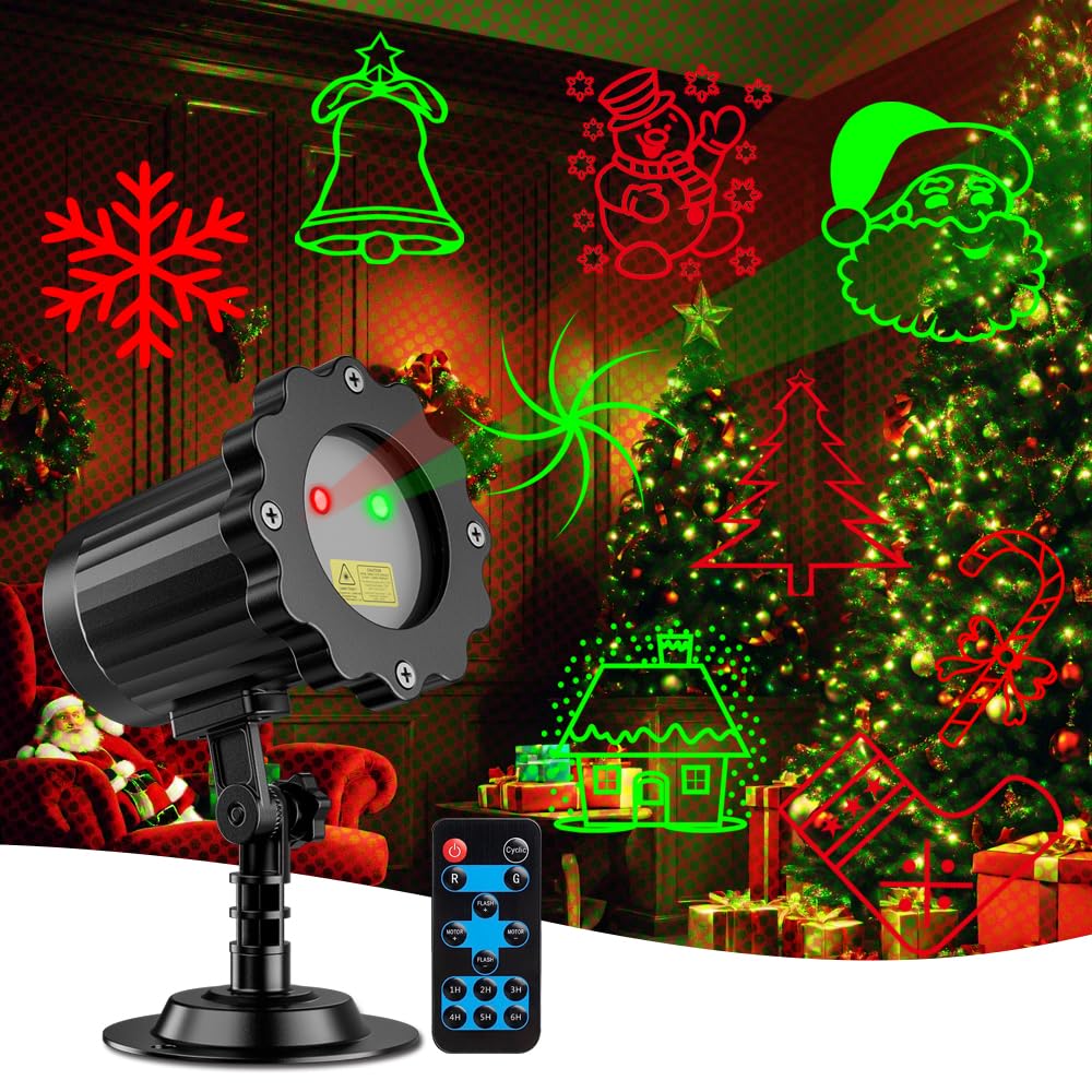 Christmas Laser Lights, Red Green Holiday Patterns Laser Light ...