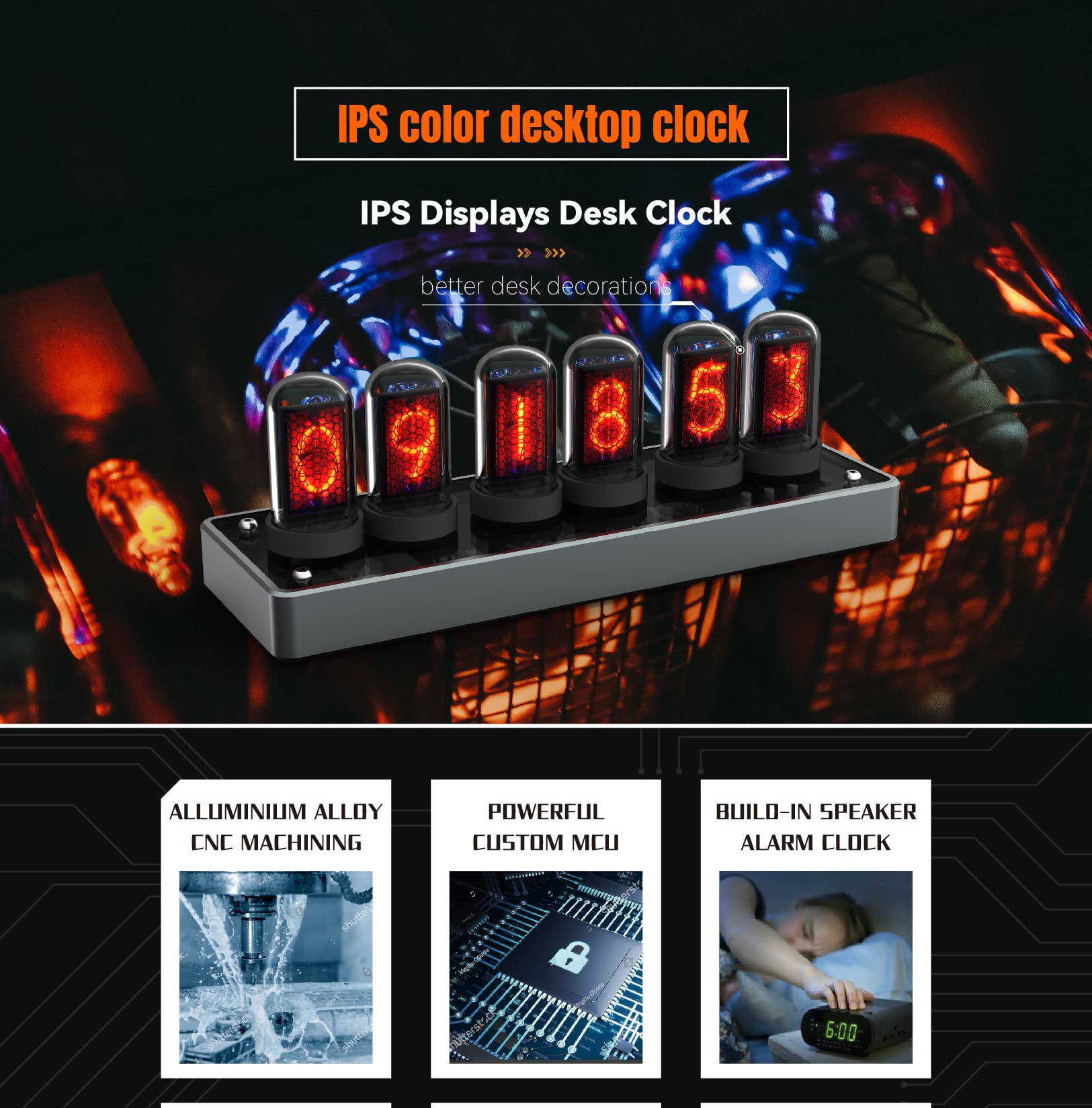 Mua Imitation IPS Nixie Tube Clock,DIY Nixie Clock,Digital Clock Alarm ...