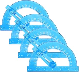 Amazon.com : 4 Pack Plastic Protractor Math Protractors, 6 Inch Blue ...