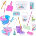 Amazon.com: 16 Pcs Miniature Dollhouse Cleaning Supplies Mini Bucket ...