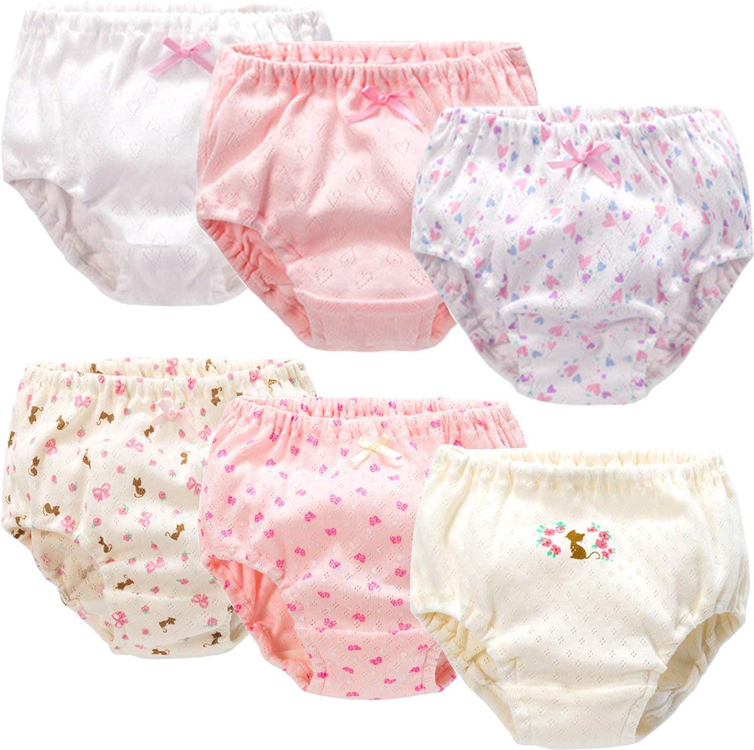 Amazon | 女児 ショーツ 6枚セット 綿100% 通気 柔らかい かわいい 女の子パンツ キッズ 下着 幼稚園 子供服 ガールズ ...