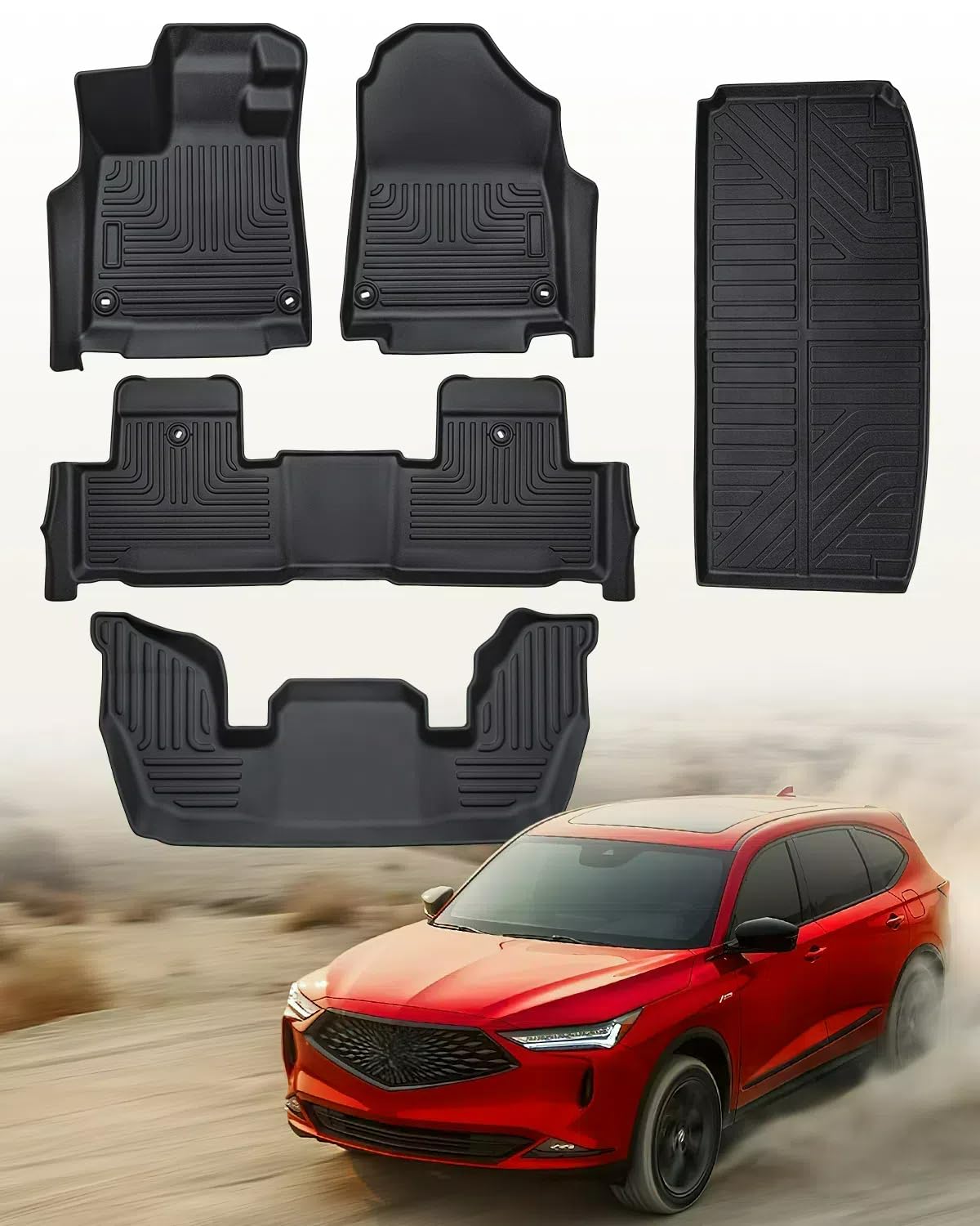 Drcarnow for Acura MDX Floor Mats 2025 2024 2023 2022, Custom Fit 7 ...