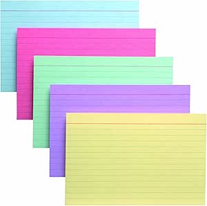 Oxford Ruled Index Cards, 4-Inch X 6-Inch, Assorted, 100/Pack: Amazon ...