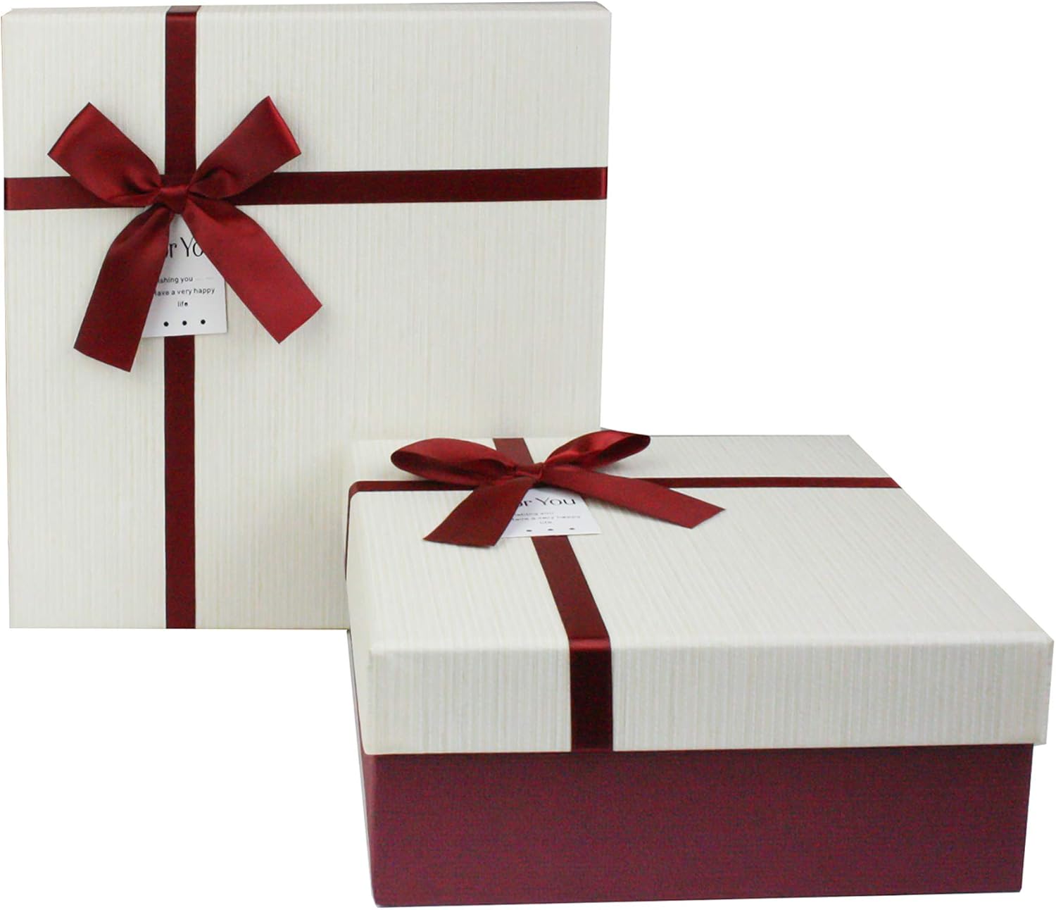 Emartbuy Set of 2 Rigid Luxury Square Shaped Presentation Gift Box, 20 ...