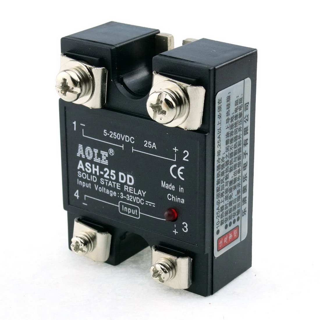 5-250V DC 25A WerFamily SSR Solid State Relay SSR-25DD DC-DC 3-32V DC ...