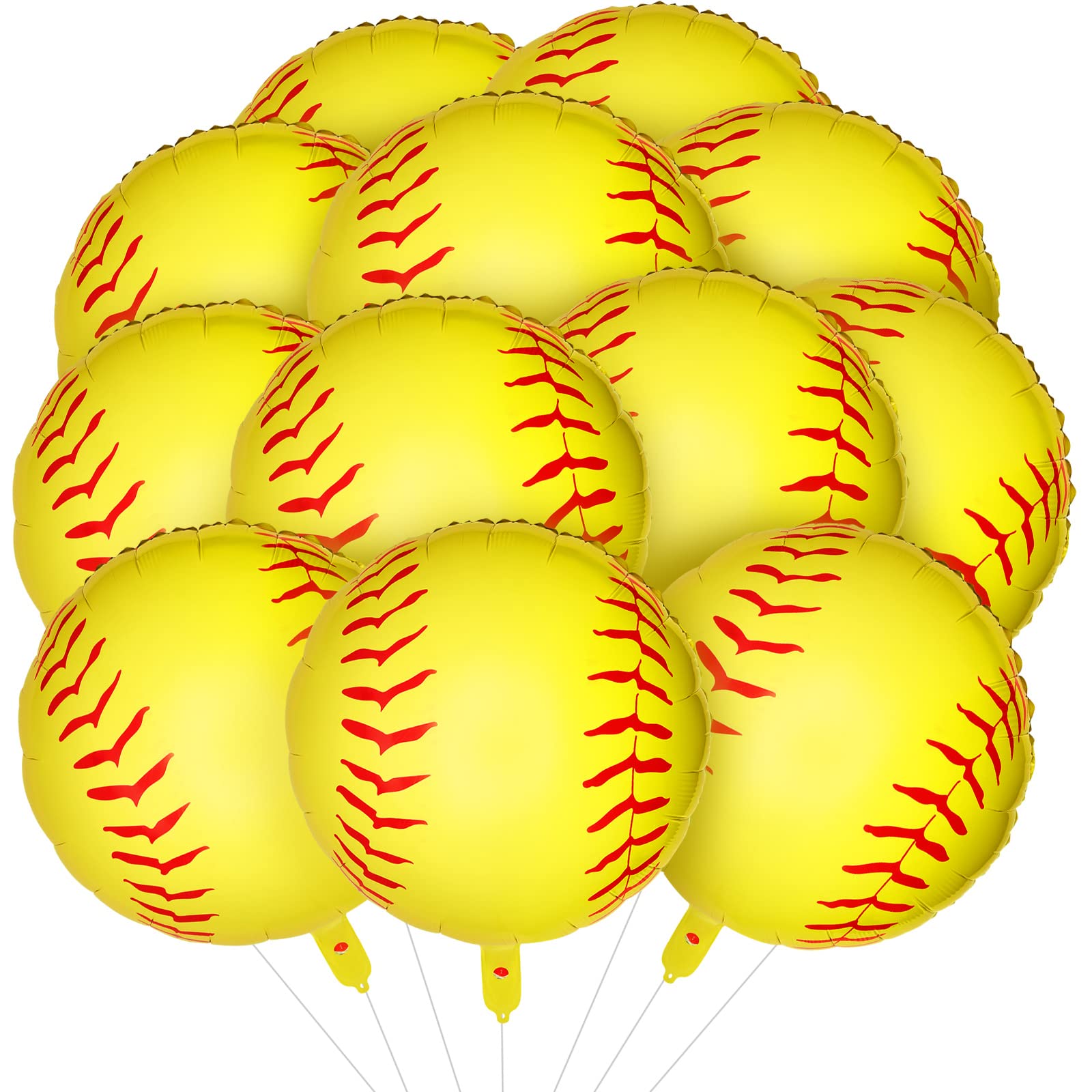 Jecery Softball Foil Balloons Softball Party Favors Round Balloons ...