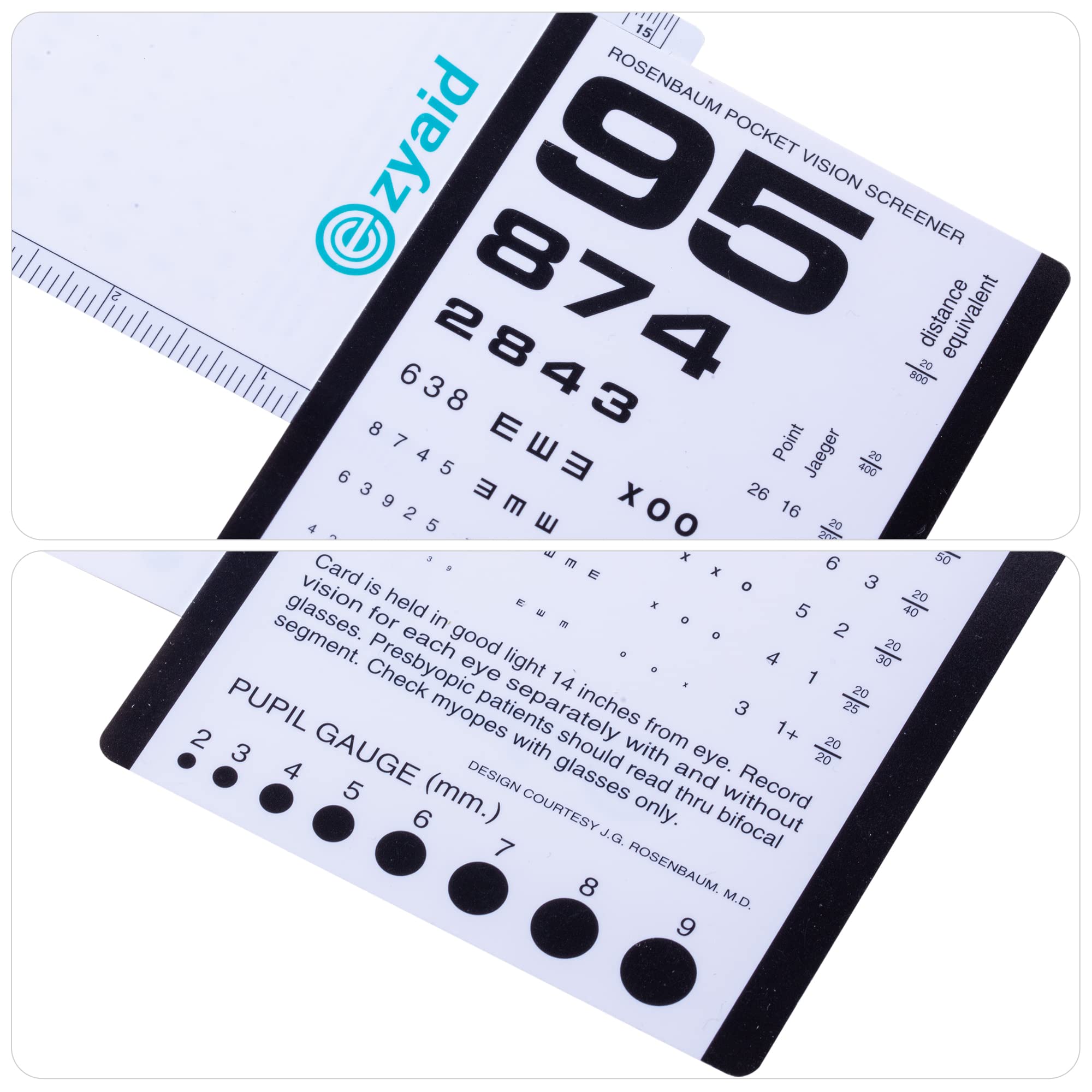 Mua Ezyaid Rosenbaum Pocket Eye Chart with PD Ruler and Eye Occluder ...