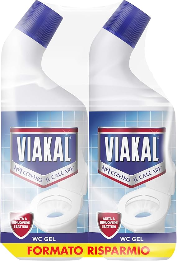 Viakal Detersivo Anticalcare WC Gel, Maxi Formato 2 Pezzi da 750 ml ...