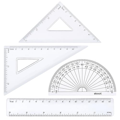 Large Triangle Ruler Square Set, 30/ 60 and 45/ 90 Degrees, Set of 2 ...
