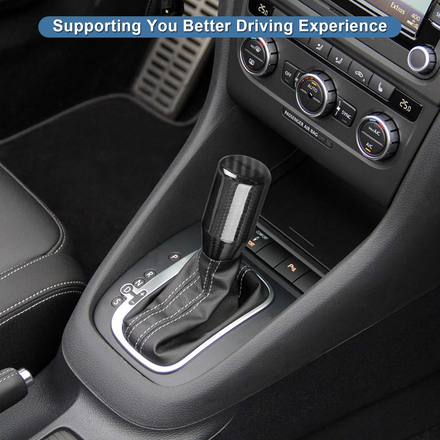 Universal Gear Shift Style Knob, Car Modified Carbon Fiber Stand Head ...
