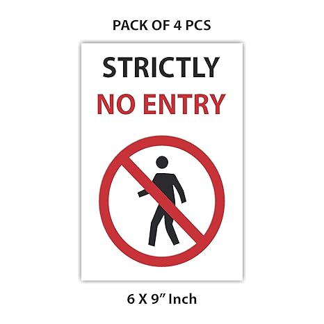 Buy Anne Print Solutions Strictly No Entry Stickers for Office Stickers ...