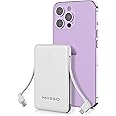 Amazon.com: miisso 6000mah Ultra Slim Built in Cables Power Bank, Card ...