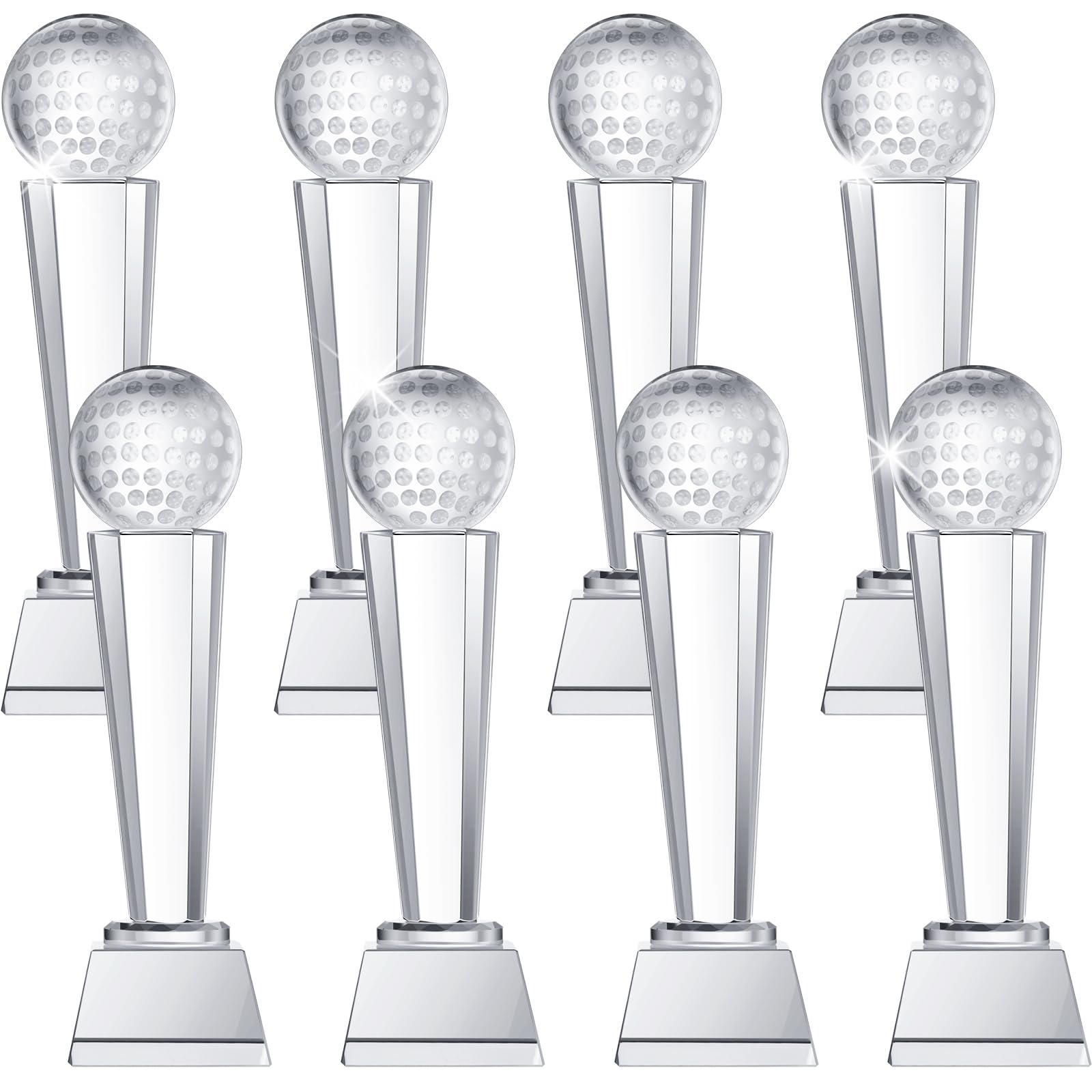 Meooeck 8 Pcs Crystal Glass Golf Trophy with Gift Box 9.1 x 2.8 Inch ...