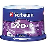 Amazon.com: Verbatim DVD-R Blank Discs AZO Dye 4.7GB 16X Recordable Disc - 50 Pack Spindle ...