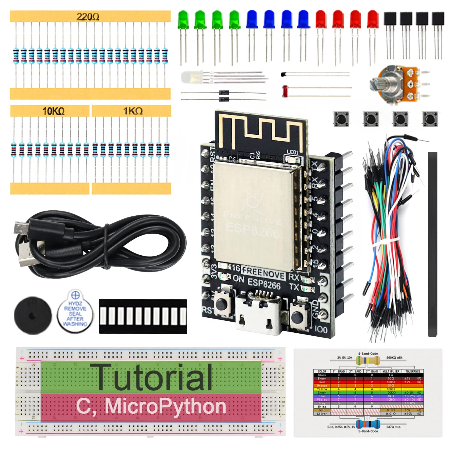 Mua Basic Starter Kit for ESP8266 (Included) (Compatible with Arduino IDE), ESP-12S Onboard Wi ...