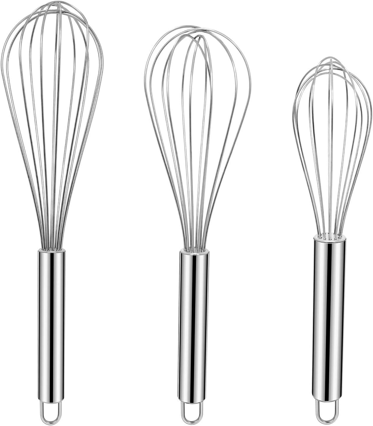 NileHome Juego de batidor de acero inoxidable de 8 pulgadas, 10 ...