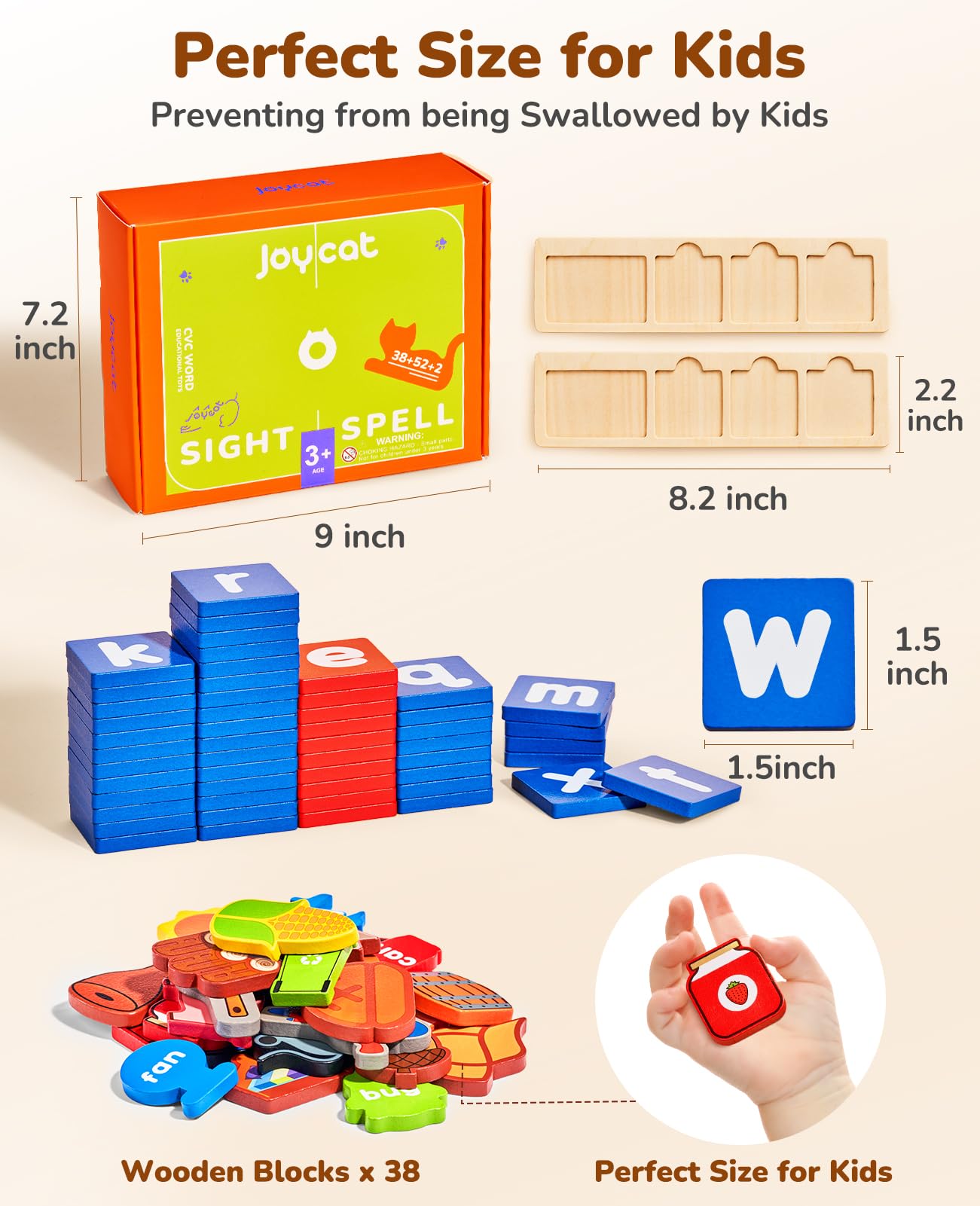 Mua JoyCat CVC Word Games Wooden Short Vowel Reading Letters Sorting ...