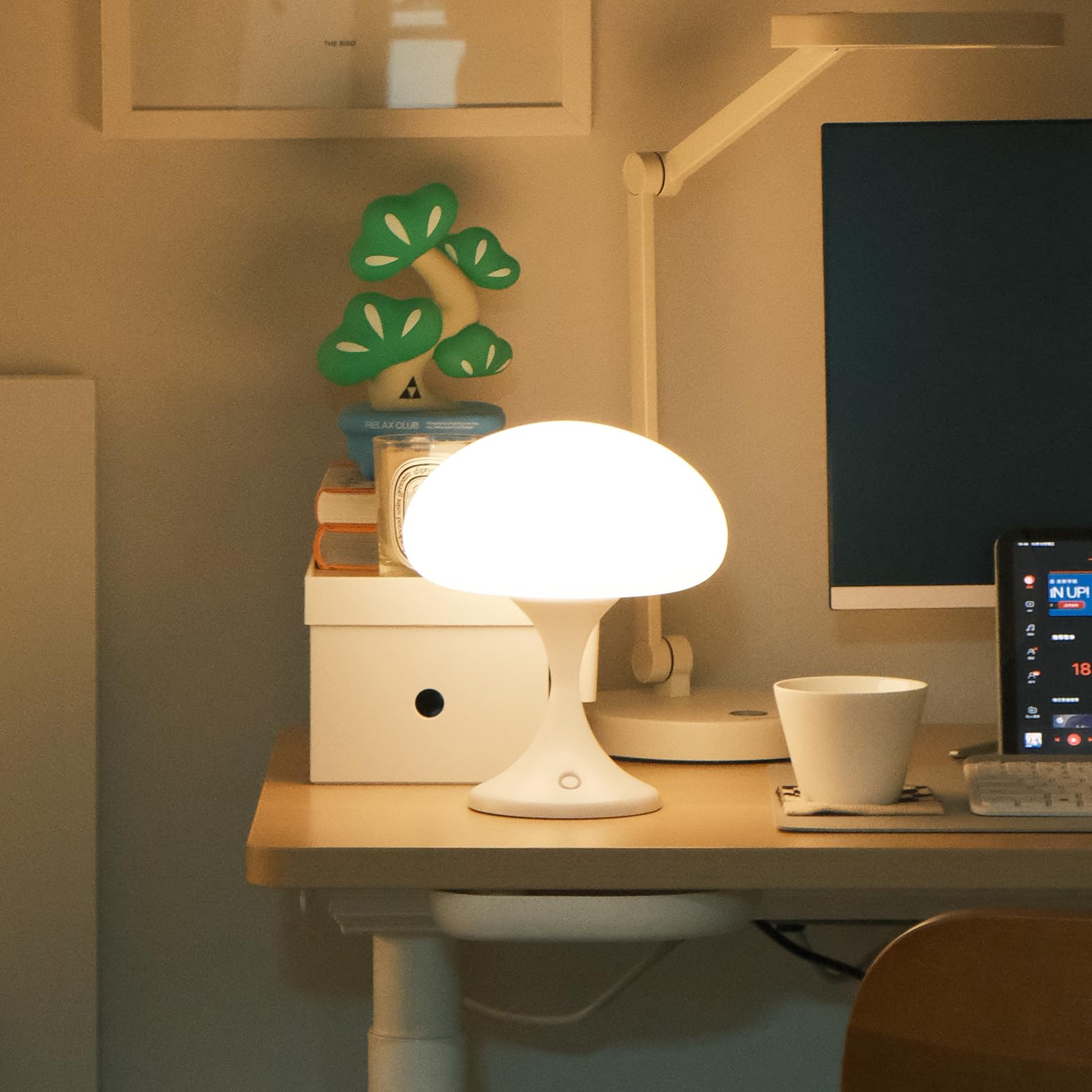 MAGCHARM Mushroom Lamp, 5W LED Cordless Rechargeable Table Lamp with ...