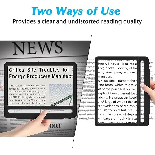 Book Page Light With Magnifier Upgrade Hands Free 4X Magnifying Glass