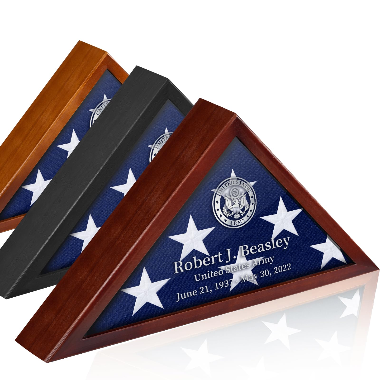 Personalized Flag Case for Burial Flag DIY by Yourself, Glass Front ...