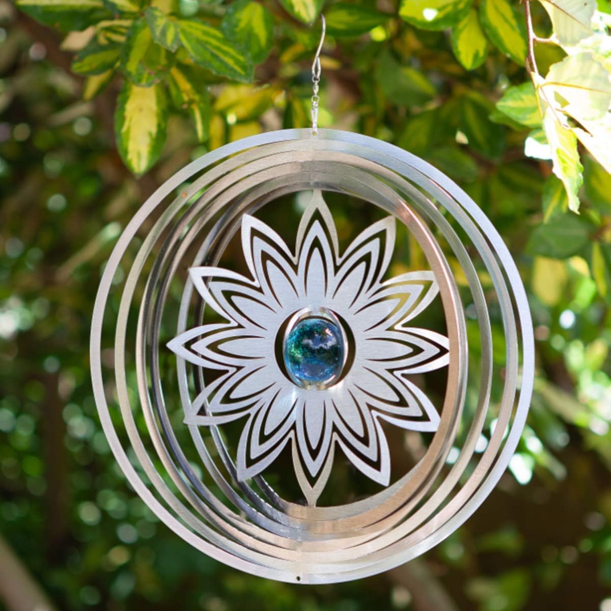 Flamboya Floral Orb Spinner Wind Sculptures & Spinners Garden ...