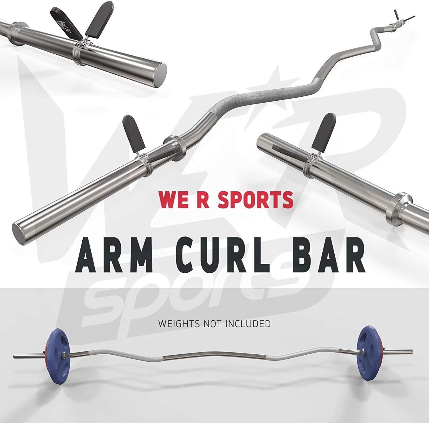 Arm Curl Bar Weight Lifting With Spring Collars Home Gym Fitness EZ 1 ...