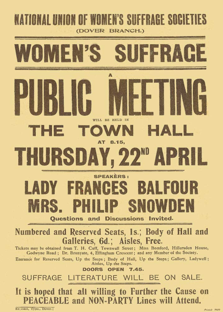 Buy Vintage Suffragette Public Meeting for Women's Suffrage. Dover Town ...
