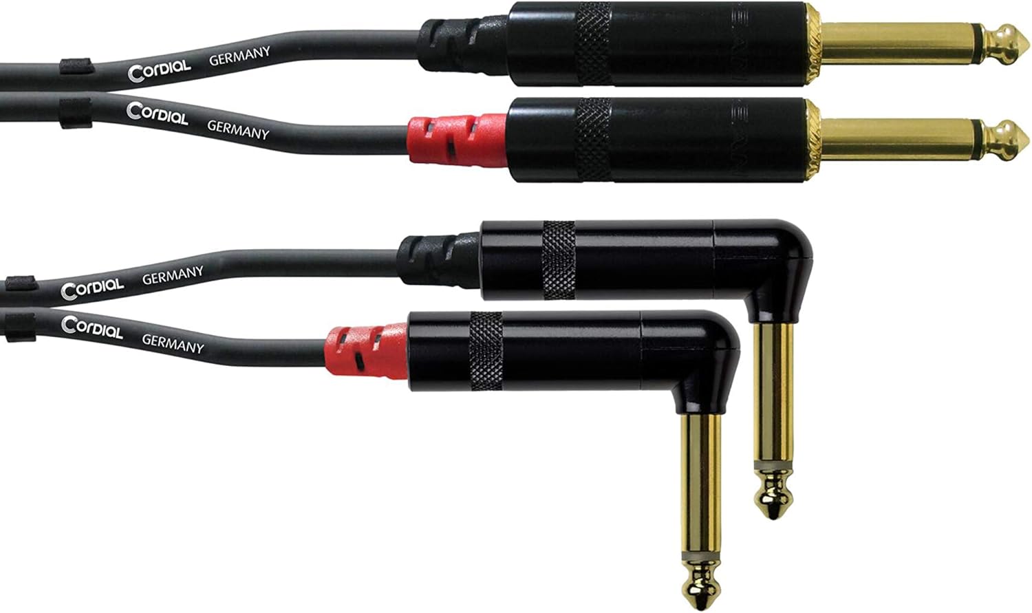 Audio Cable Double Jack Mono Right Angled 1.5 m: Amazon.co.uk: Musical ...