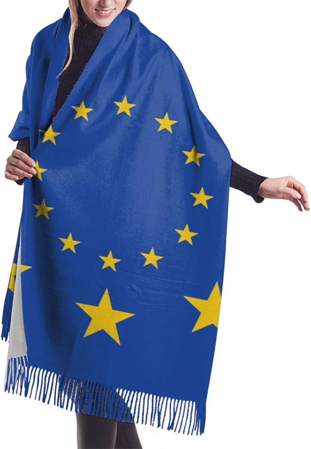 Originality European Union Flag Shawl Wrap Winter Warm Scarf Cape Large ...