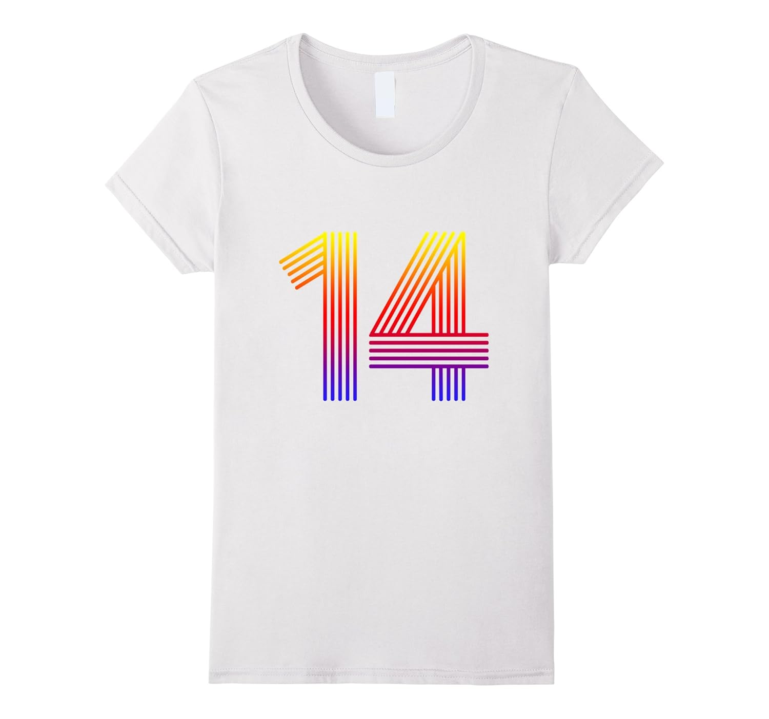 Cool Groovy Number 14 T Shirt Rainbow Color Disco-4LVS