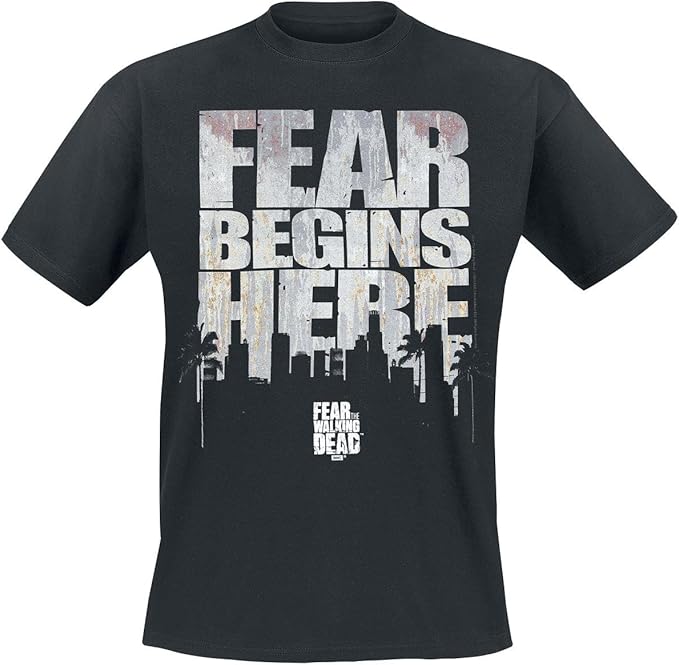Fear The Walking Dead Men's Fear Begins Here T-Shirt, Black, Medium ...