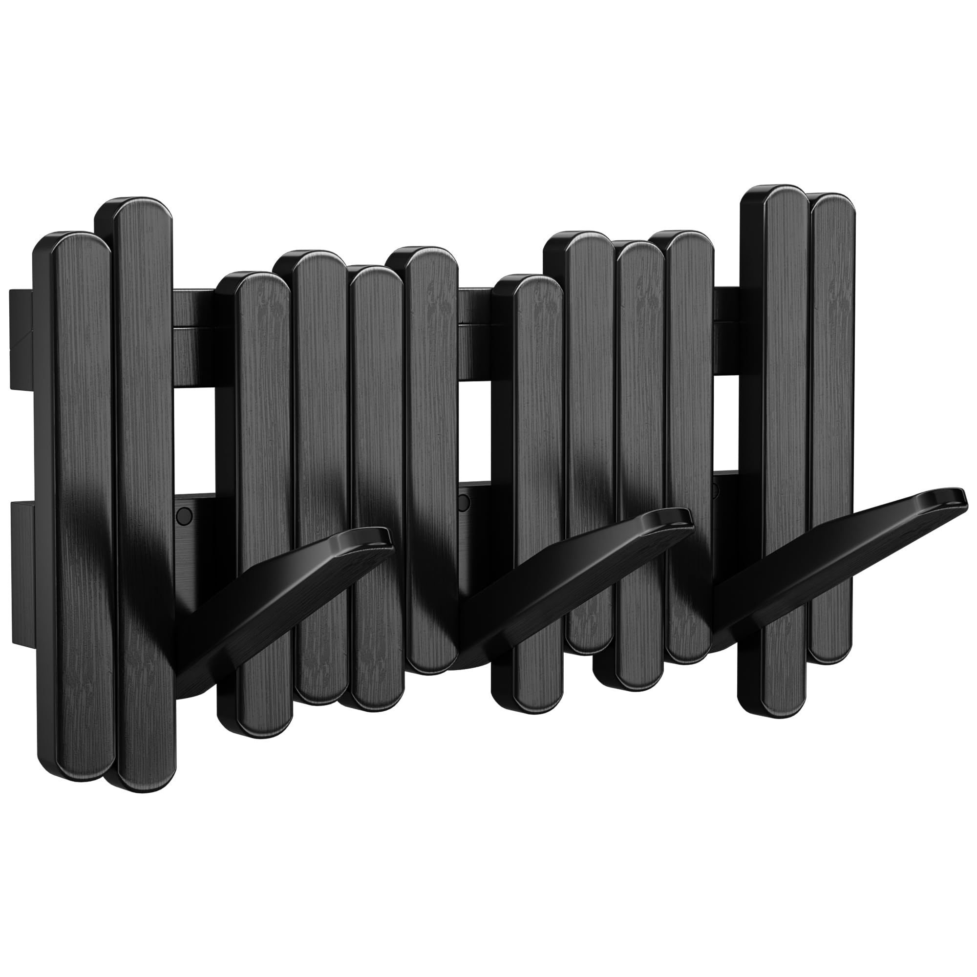 Wooden Space Saving Coat Rack Wall Mount, Black Coat Hanger Wall Mount ...