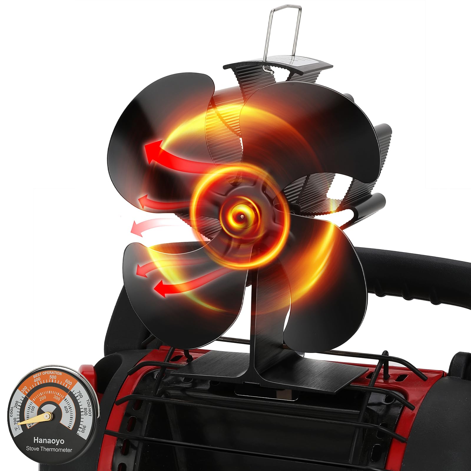 Hanaoyo Wood Stove Fan for Buddy Heater, Heat Powered Stove Fan Slot ...