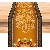 Amazon.com: Linen Diwali Table Runner 72 Inches Long Diwali Table Cloth ...