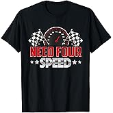 Amazon.com: Need Four Speed Birthday Racing Flag 4th Bday Race Car T ...